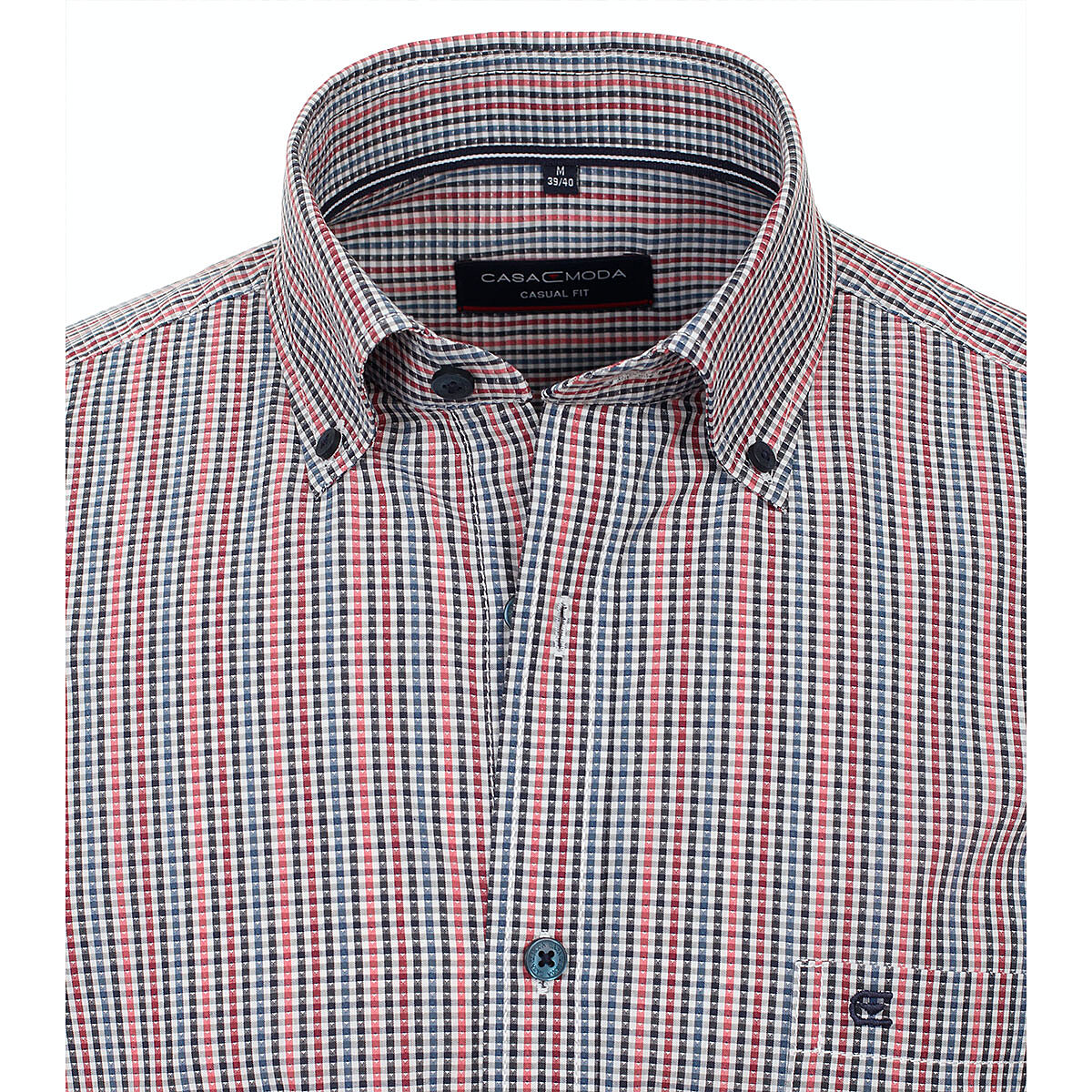 Casa Moda | Halbarm-Hemd | Reine Baumwolle | Button-down-Kragen | Rot ...