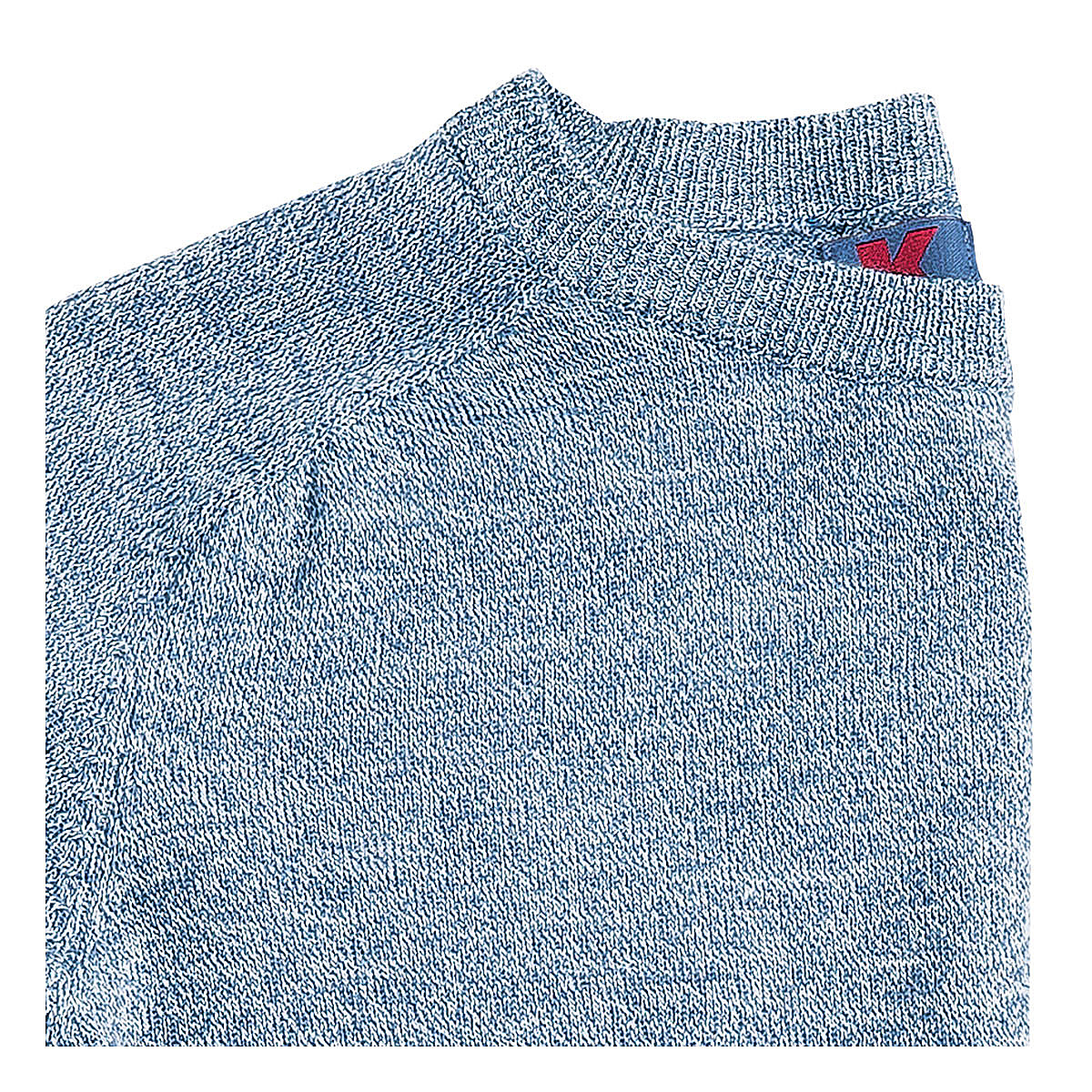 Rundhals Merino-Melange Pullover | Raglan Arm | Blau | Größenspezialist ...